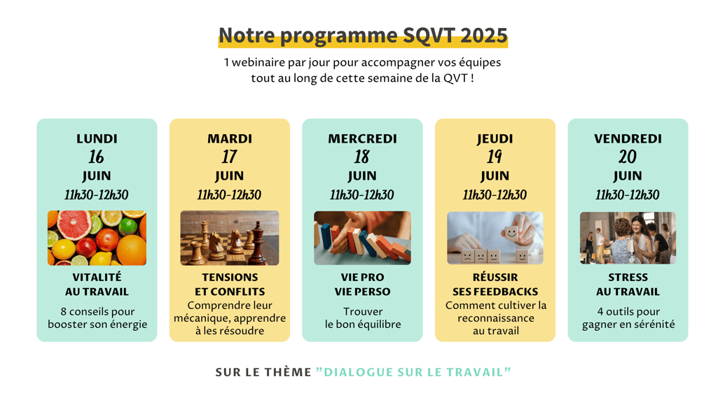 Organiser la semaine de la qualité de vie au travail (QVT) 2025
